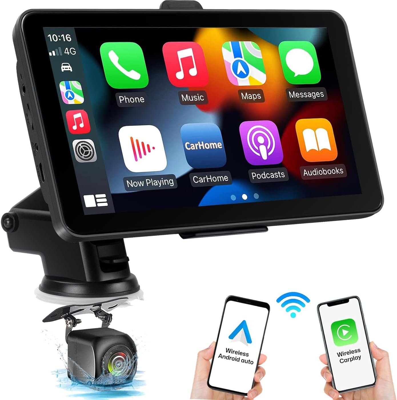 Amazon.com: Wireless Apple CarPlay Android Auto 7" Touch Screen ...