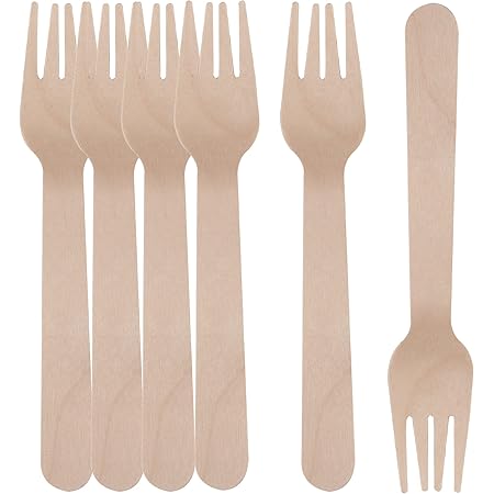Amazon.com: LotFancy Disposable Wooden Forks, Pack of 250, 6.2inch ...