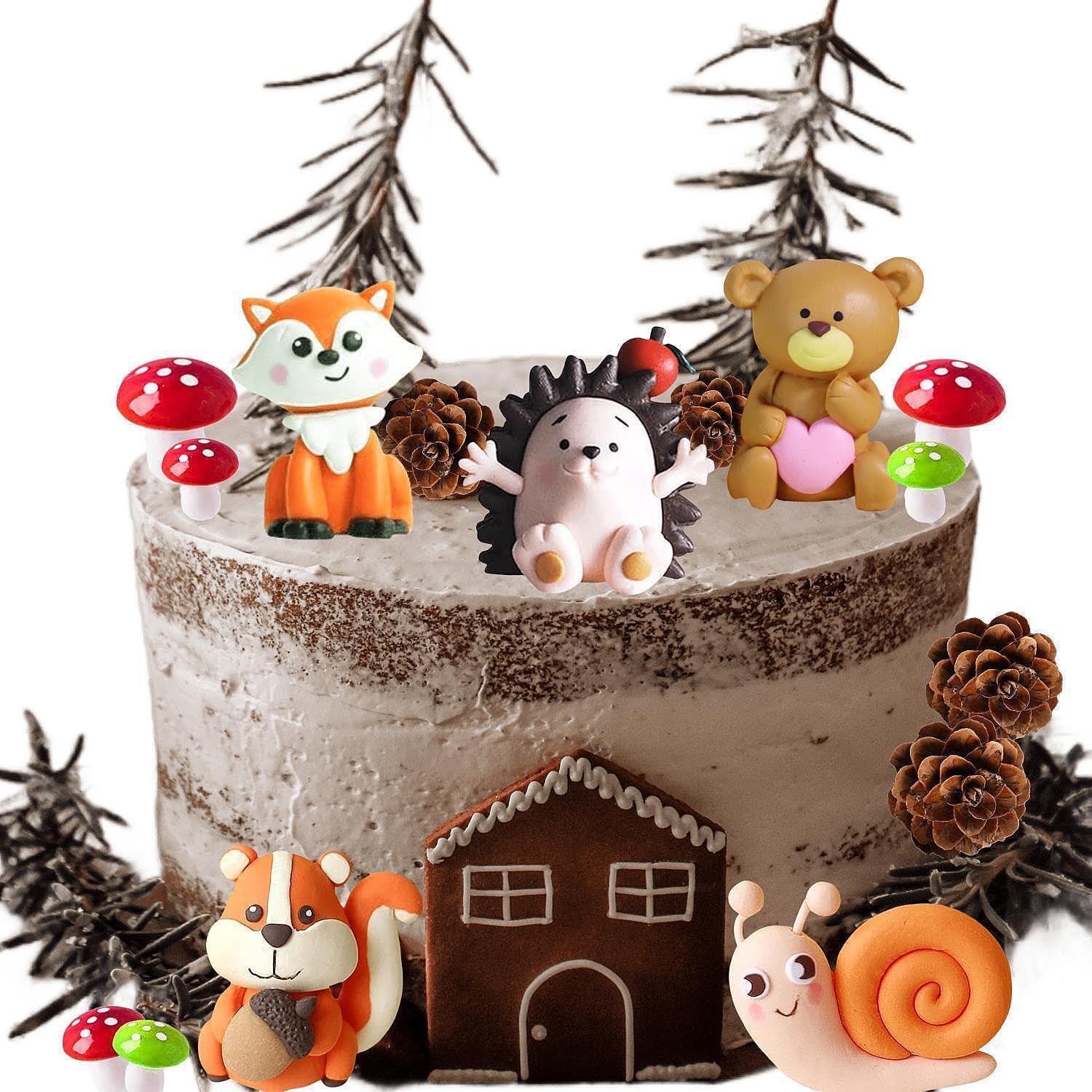 Amazon.com: XLENGO Woodland Animal Cake Toppers with Fox Hedgehog ...
