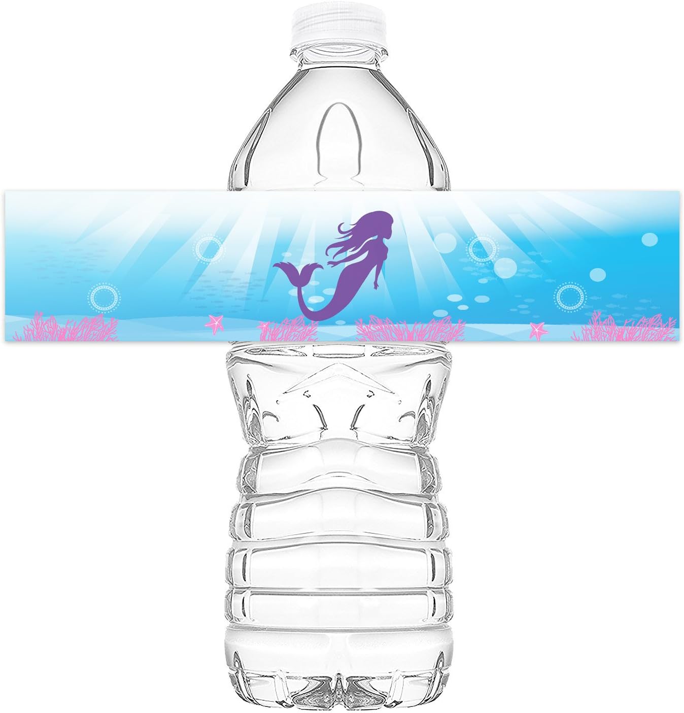 Amazon.com: POP parties Mermaid Bottle Wraps - 20 Mermaid Water Bottle ...