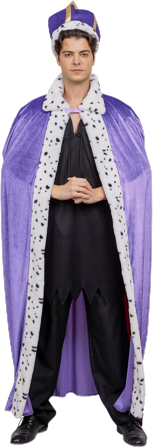 Amazon.com: Toynk Royal King Cape and Crown Adult Costume Set | One ...