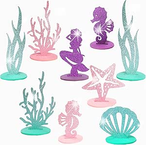 Amazon.com: Shadow clone 18Pcs Mermaid Birthday Decorations,Little ...