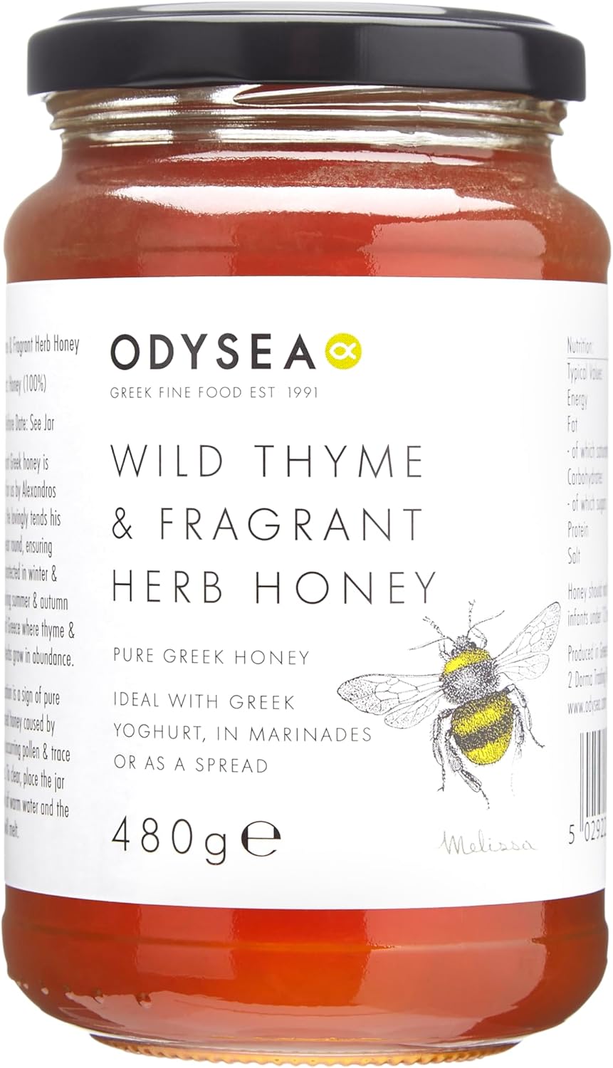 Odysea Wild Thyme and Fragrant Herb RAW HONEY, 480g - Premium - Healthy ...