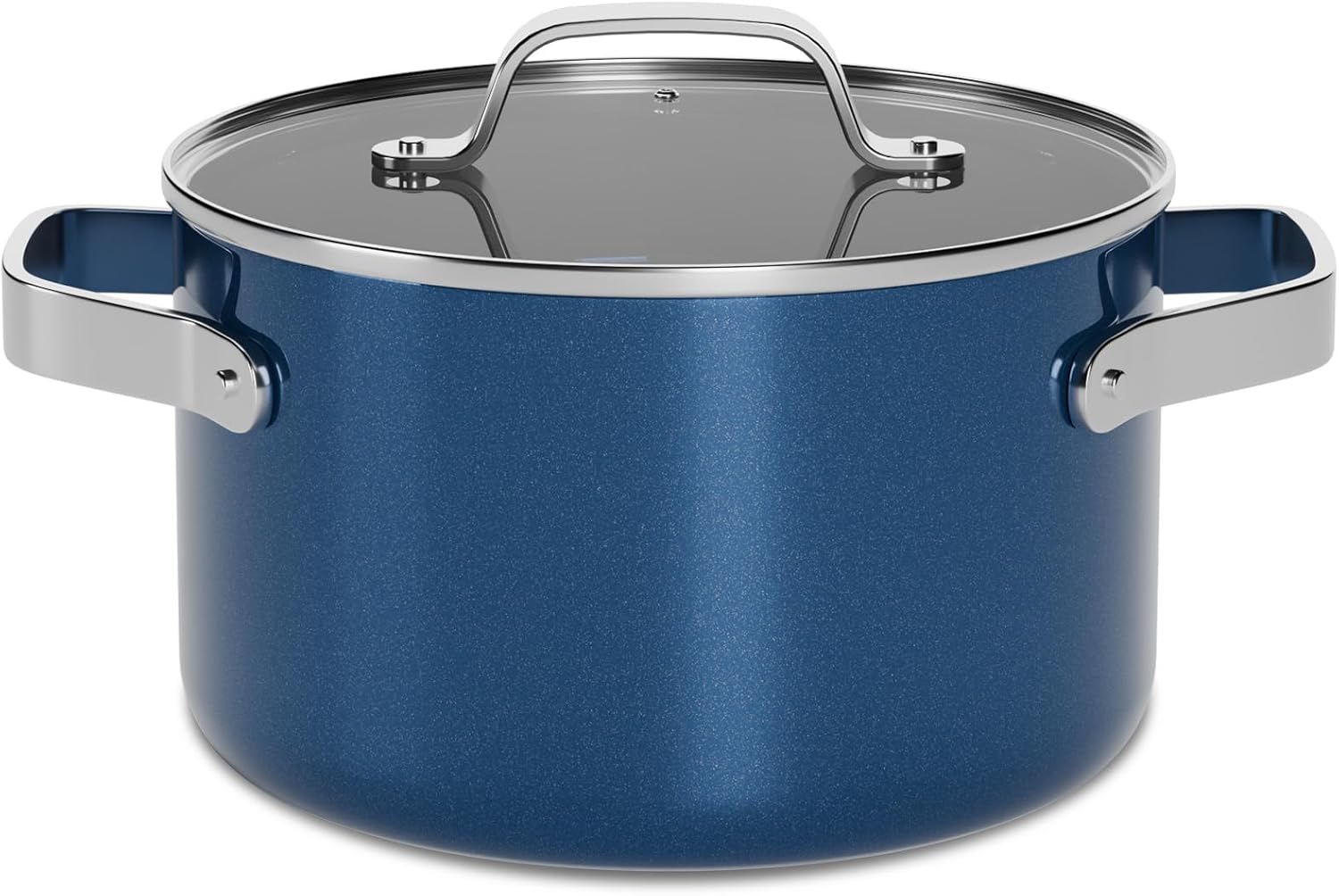 Amazon.com: Blue 5 Quart Aluminum Stock Pot with Lid, Nonstick Ceramic ...