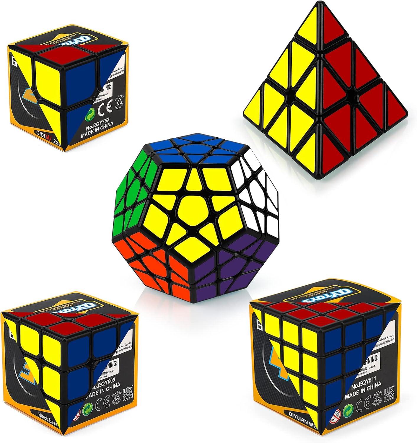 Speed Cube Set 5 Pezzi, 2x2x2 +3x3x3+ 4x4x4 + Pyraminx + Megaminx Cubi ...
