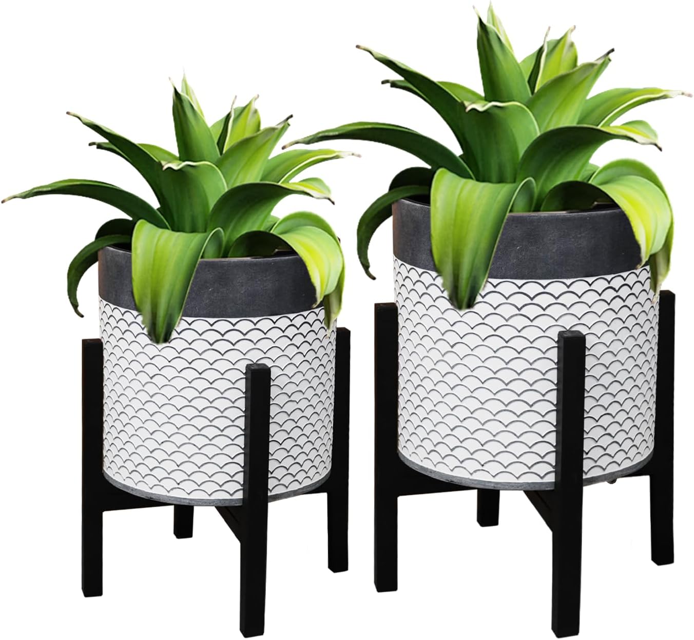 Amazon.com : fuxuiwy 2pcs White Plant Pot with Legs, 10 & 12 inches ...