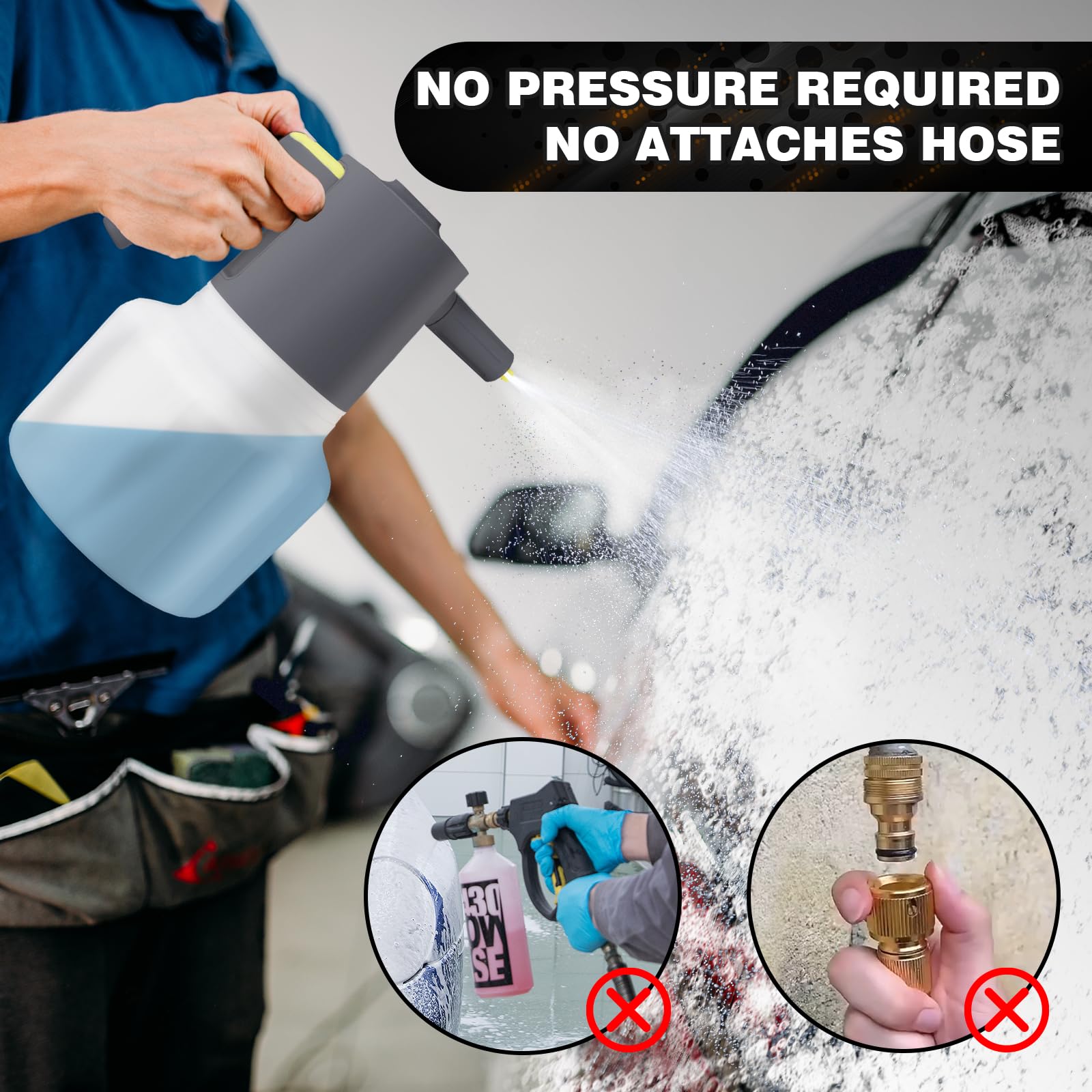 Snapklik.com : Lphianx 2L/4000mAH Electric Foam Sprayer, One-Click ...