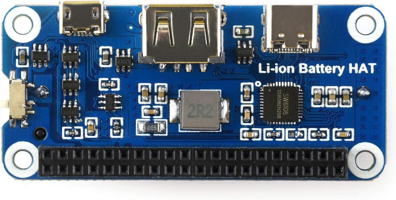 Waveshare Li-ion Battery HAT for Raspberry Pi 5V Regulated Output Bi ...