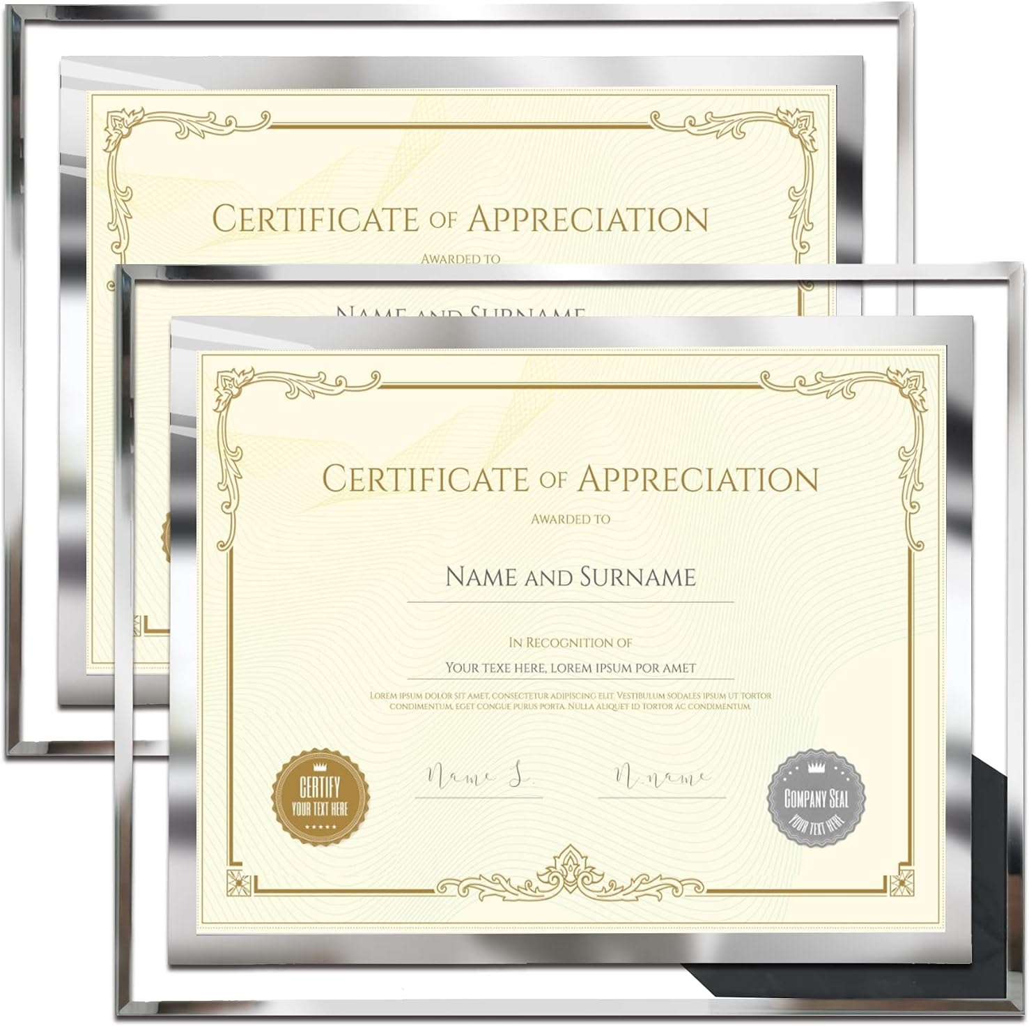 Amazon.com - 4 Pack 8.5x11 Glass Certificate Frames with Stand for ...