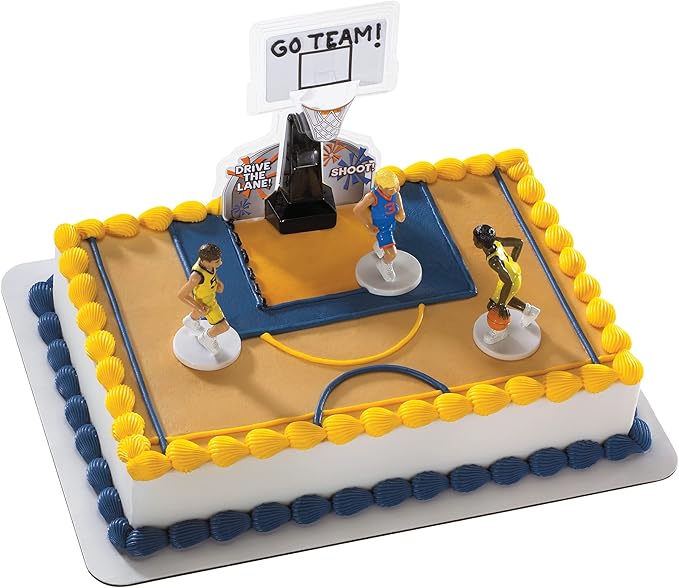 Amazon.com: DecoSet® Basketball All Net Cake Topper, 5-Piece Cake ...