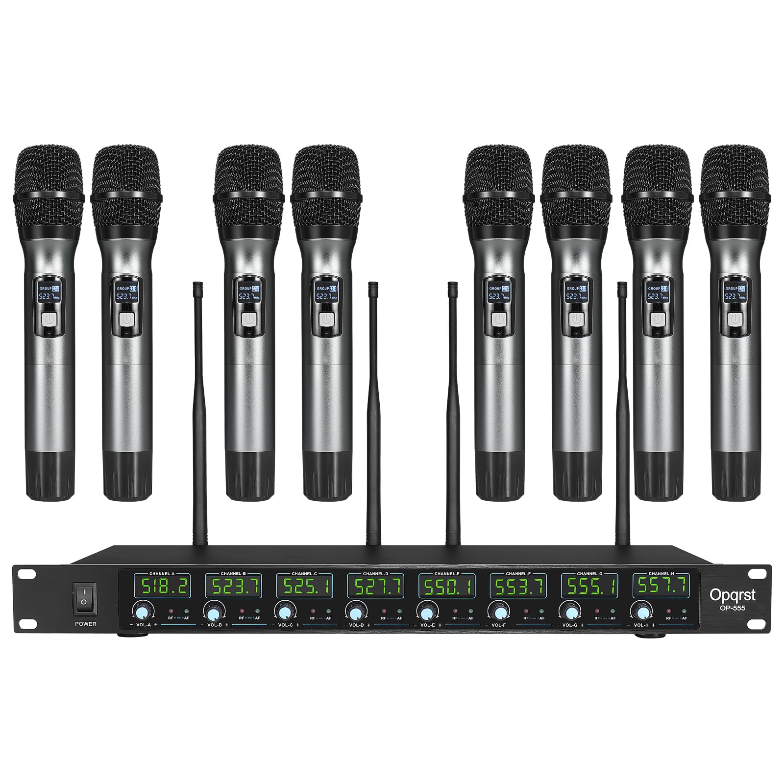 Amazon.com: OPQRST 8 Channel Wireless Microphone System 8 Handheld ...