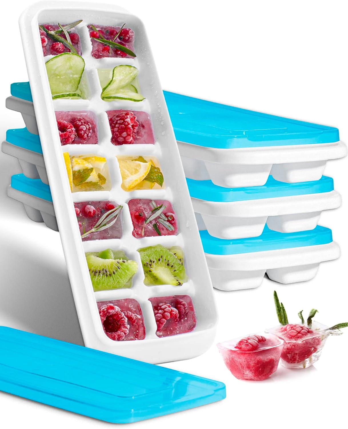 Amazon.com: Joined Ice Cube Tray for Freezer (Set of 4) - Ice Tray with ...