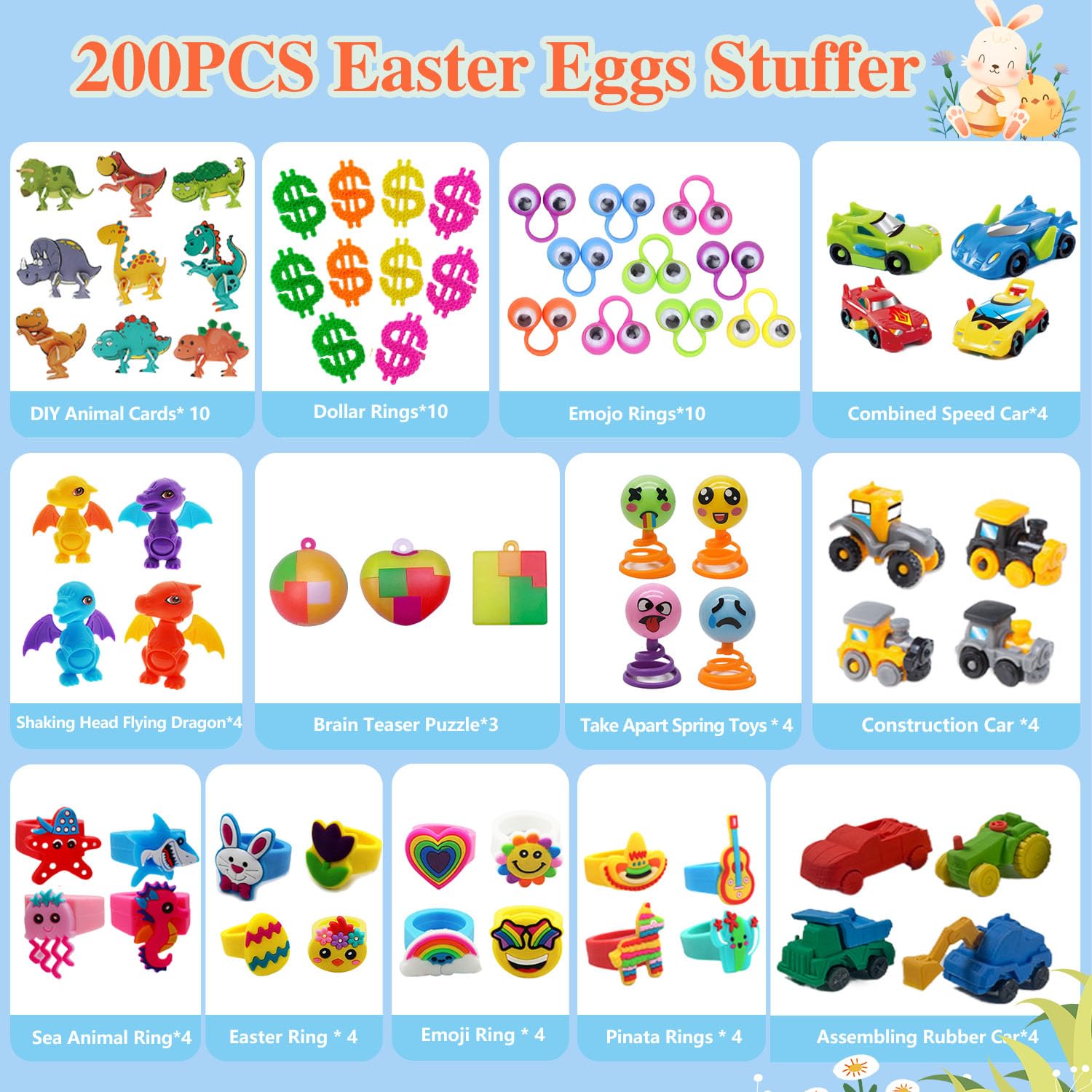Snapklik.com : 200pcs Easter Egg Fillers, Easter Egg Stuffers, Small ...