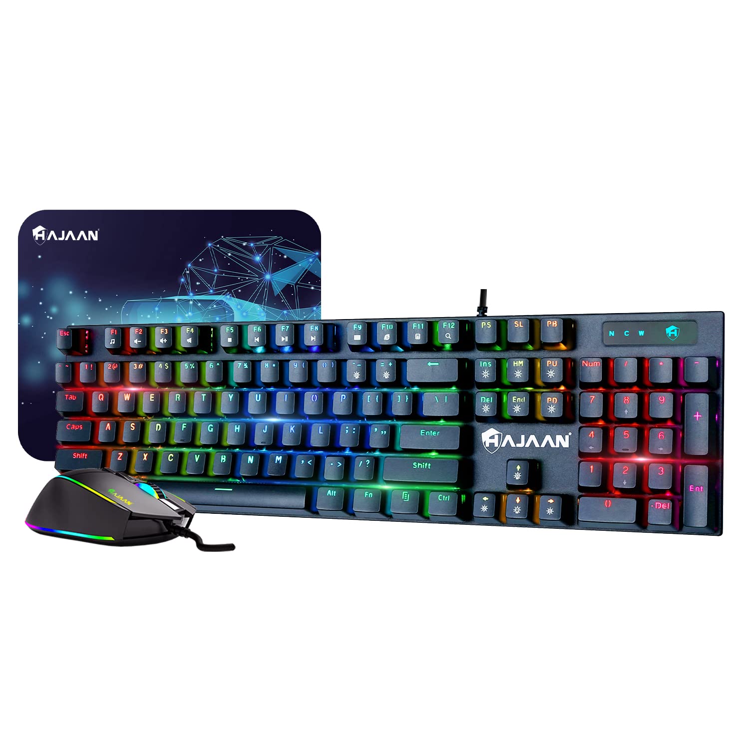HAJAAN Wired Mechanical Gaming Keyboard and Mouse Combo RGB Backlit ...