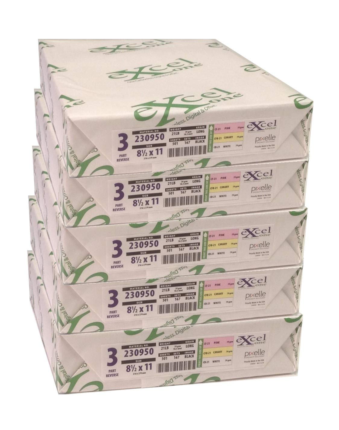 Amazon.com : Excel One Carbonless 3-Part Reverse Paper (White/Canary ...