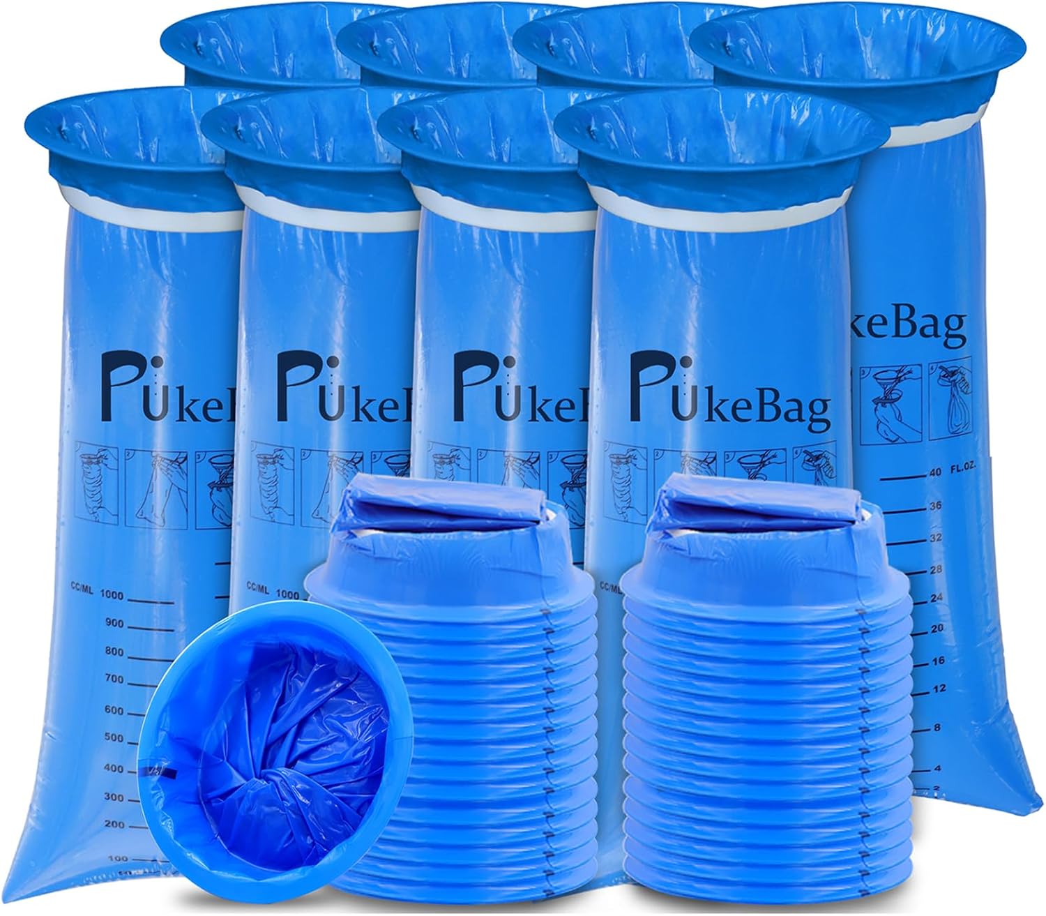 Amazon.com: PukeBag 30 Pack Vomit Bags Disposable Emesis Throw Up Bags ...
