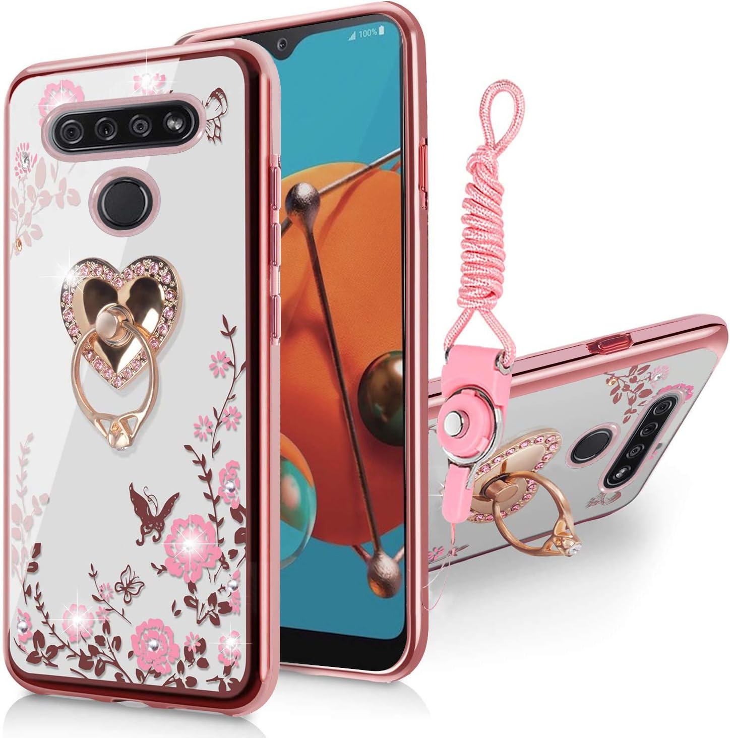 Amazon.com: LG K51 Phone Case for Women, LG Q51 Case Glitter Crystal ...