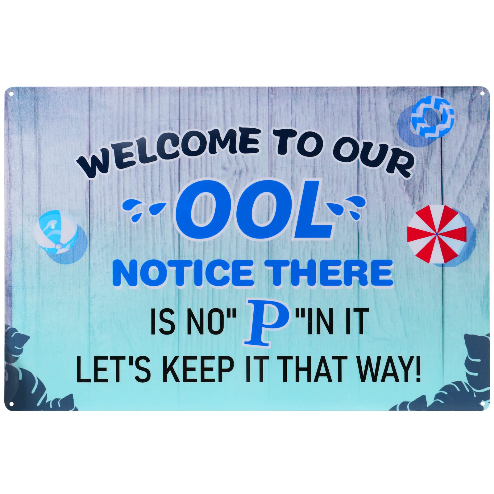 Amazon.com : Kaberalty 18 x 12" “Welcome To Our OOL - Notice There Is ...