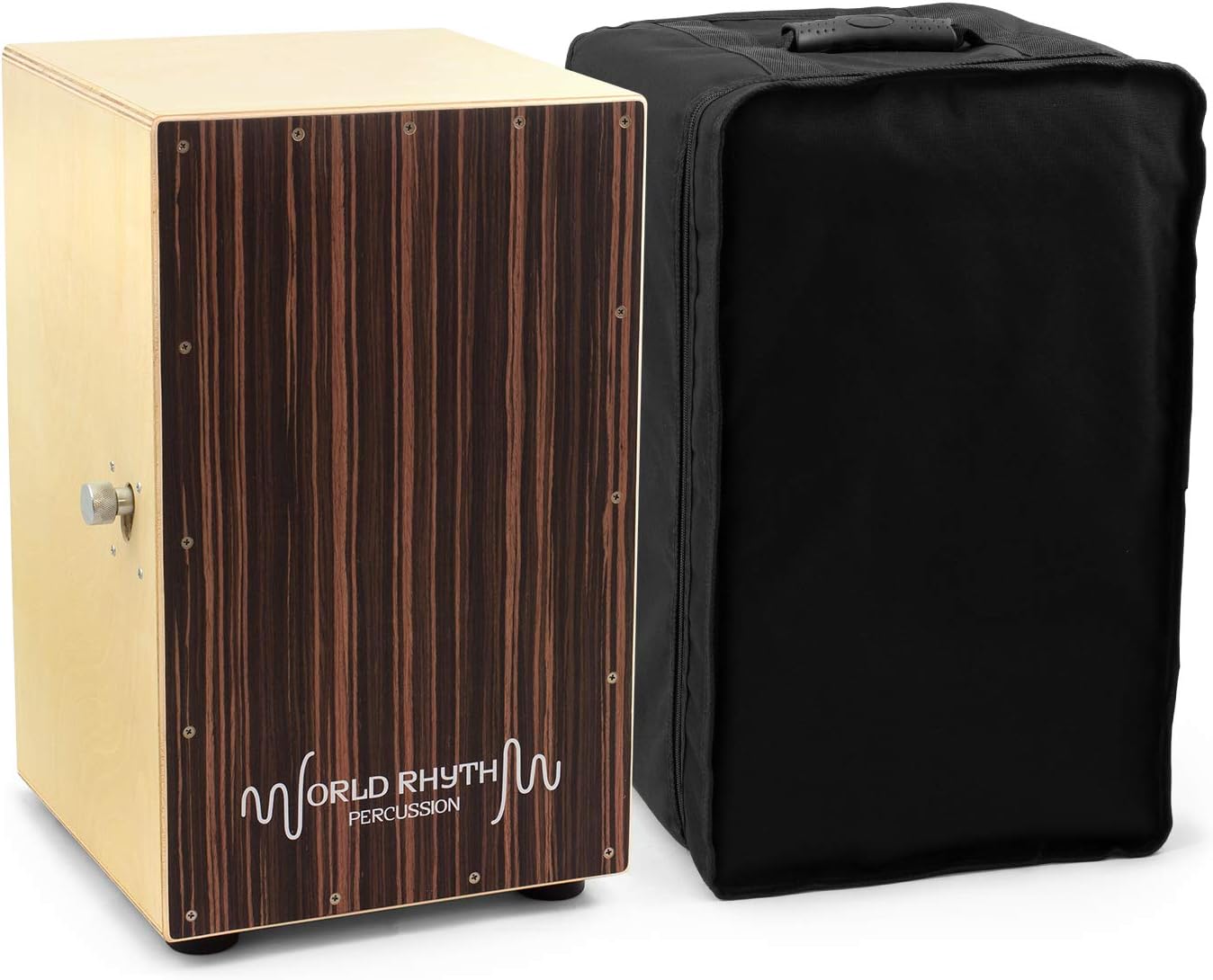 World Rhythm Cajon Cahon Full Size Box Drum with Adjustable Snare ...