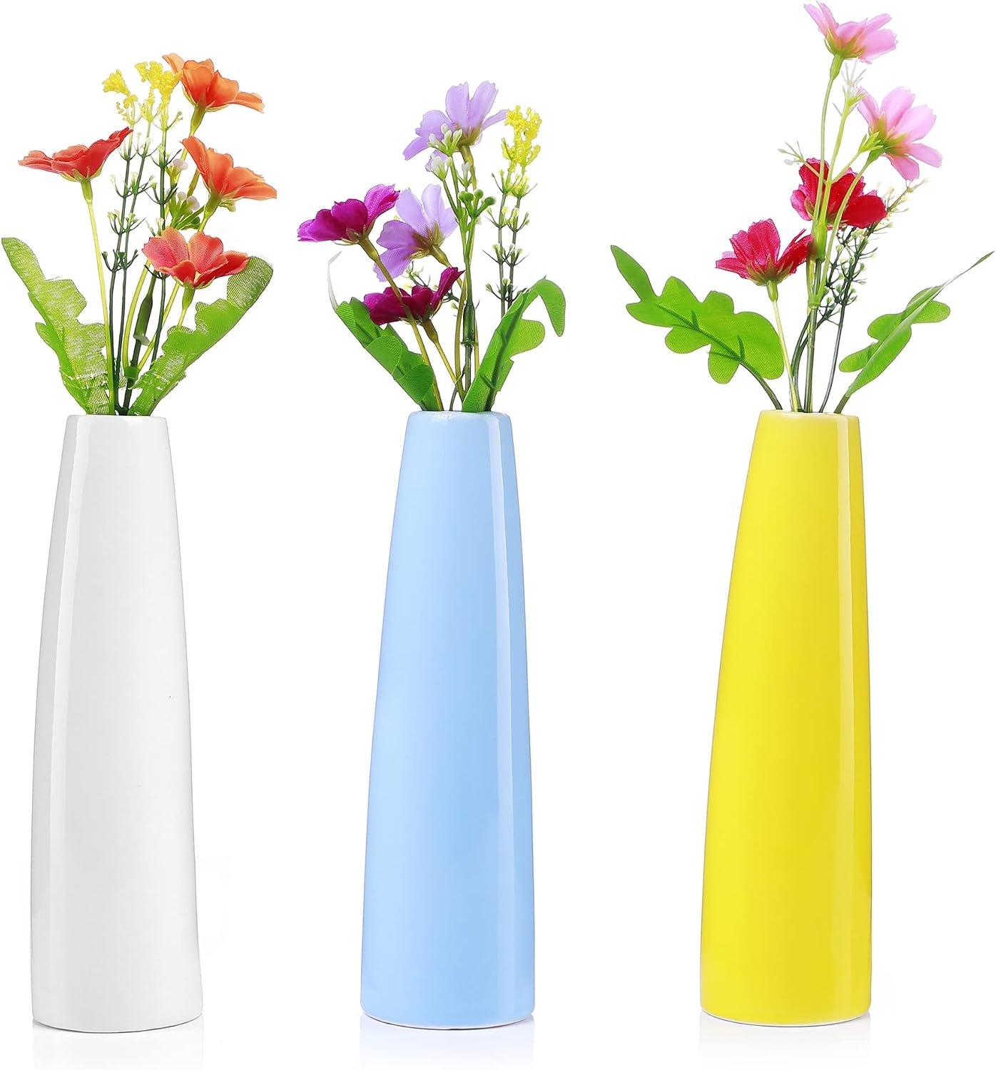 Amazon.com: Ceramic Vases Set 3 for Farmhouse Home Decor, Modern Small ...