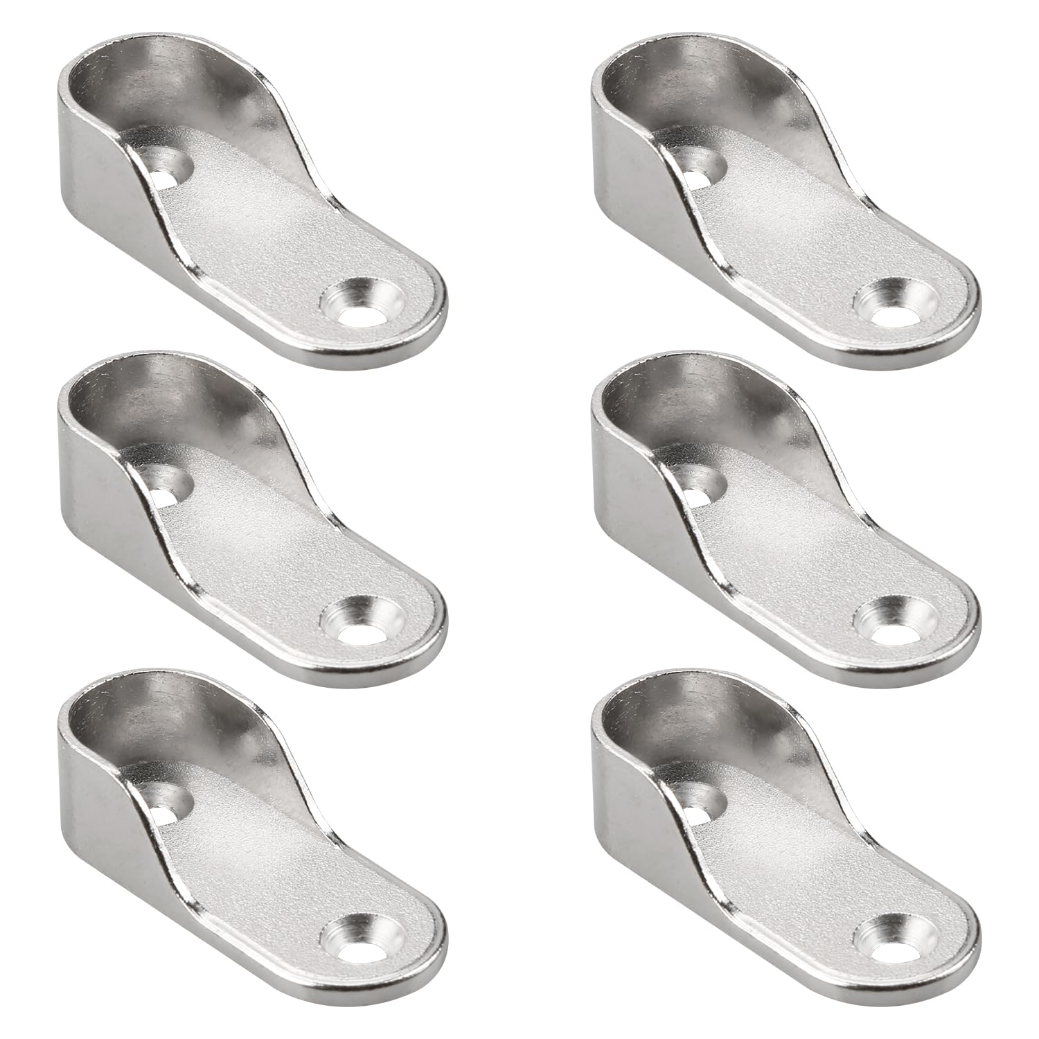 Tabanzhe Oval Chrome Wardrobe Hanging Sockets - Pack of 6 Stainless ...