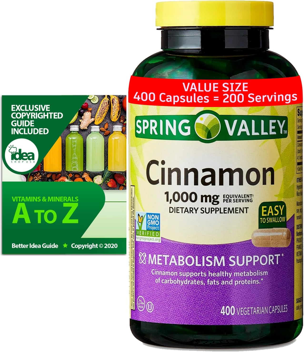 Amazon.com: Spring Valley Cinnamon Dietary Supplement, 1000 mg, 400 ...