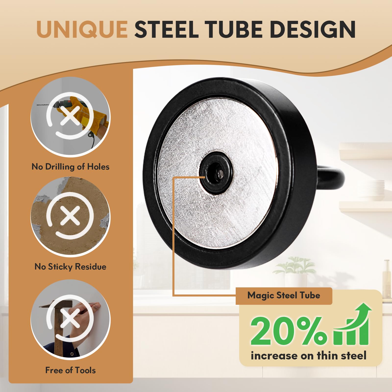 Snapklik.com : Neosmuk Magnetic Hooks,80lb Heavy Duty Earth Magnets