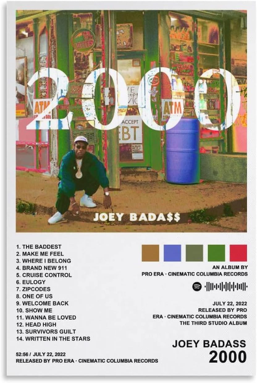 Amazon.com: Joey Bada$$ – 2000 Canvas Posters Wall Art Bedroom Office ...