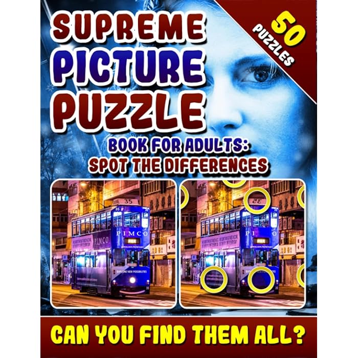 Buy Supreme Picture Puzzle Book for Adults: Spot the Differences: Brain ...