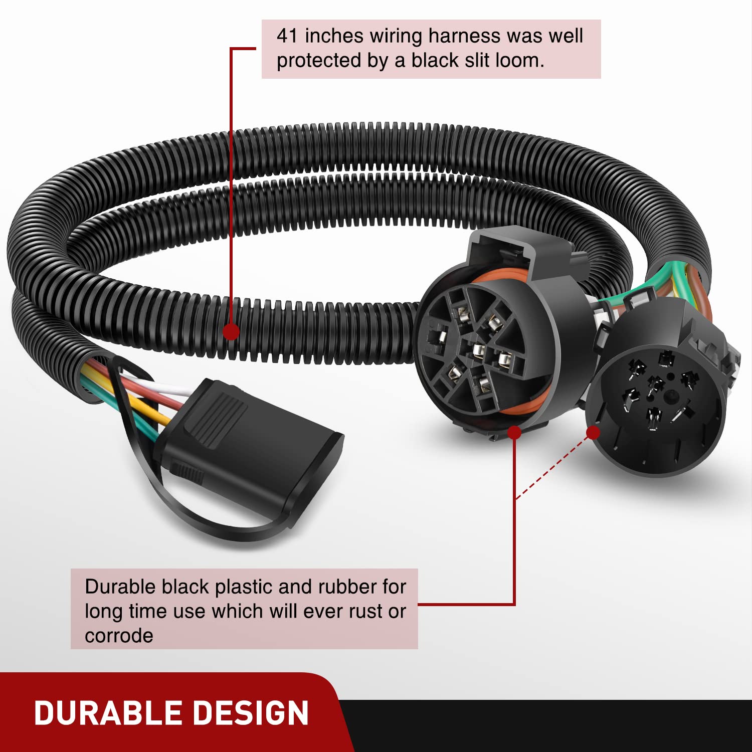 Snapklik.com : Nilight USCAR 7 Pin To 4-Pin Trailer Wiring Harness ...