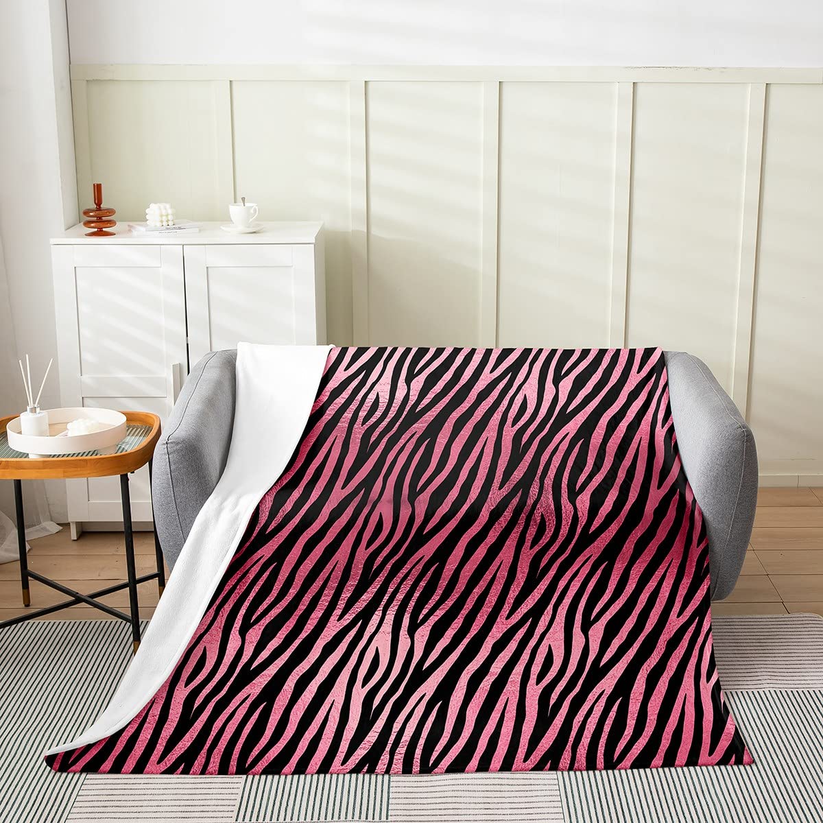 Pink And Black Zebra Print Room
