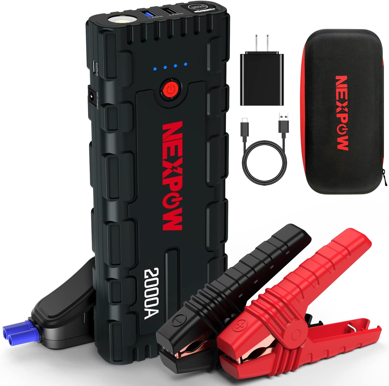 Amazon.com: GIMFOOM Jump Starter, 4000A Car Battery Jump Starter with ...
