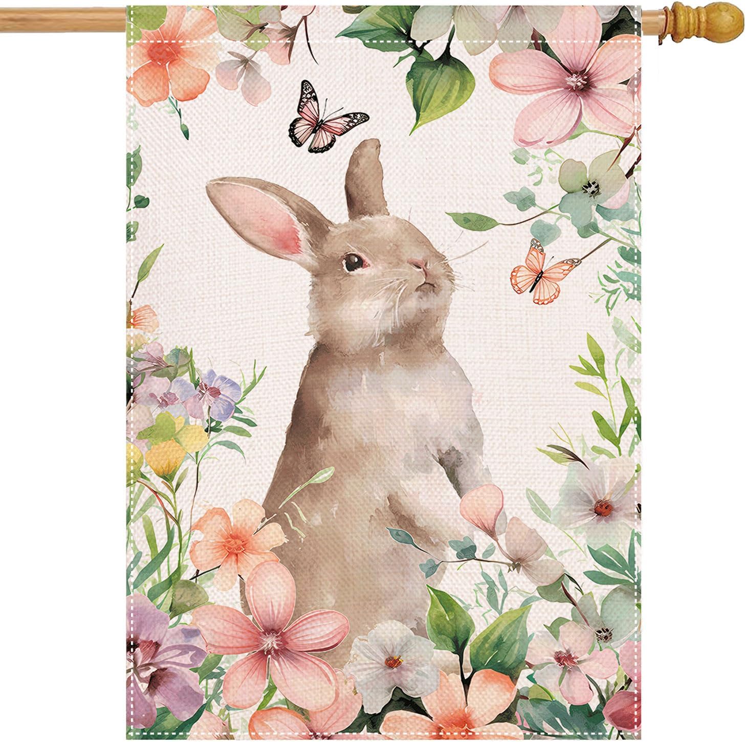 Amazon.com : Easter Flags 28 X 40 Double Sided Spring House Flag ...