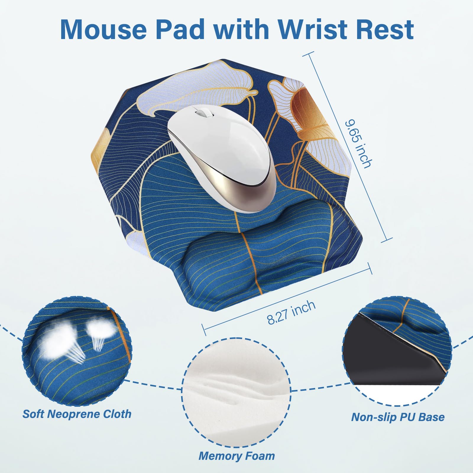 Snapklik.com : MOSISO Extended Gaming Mouse Pad&Hexagon Keyboard Wrist ...
