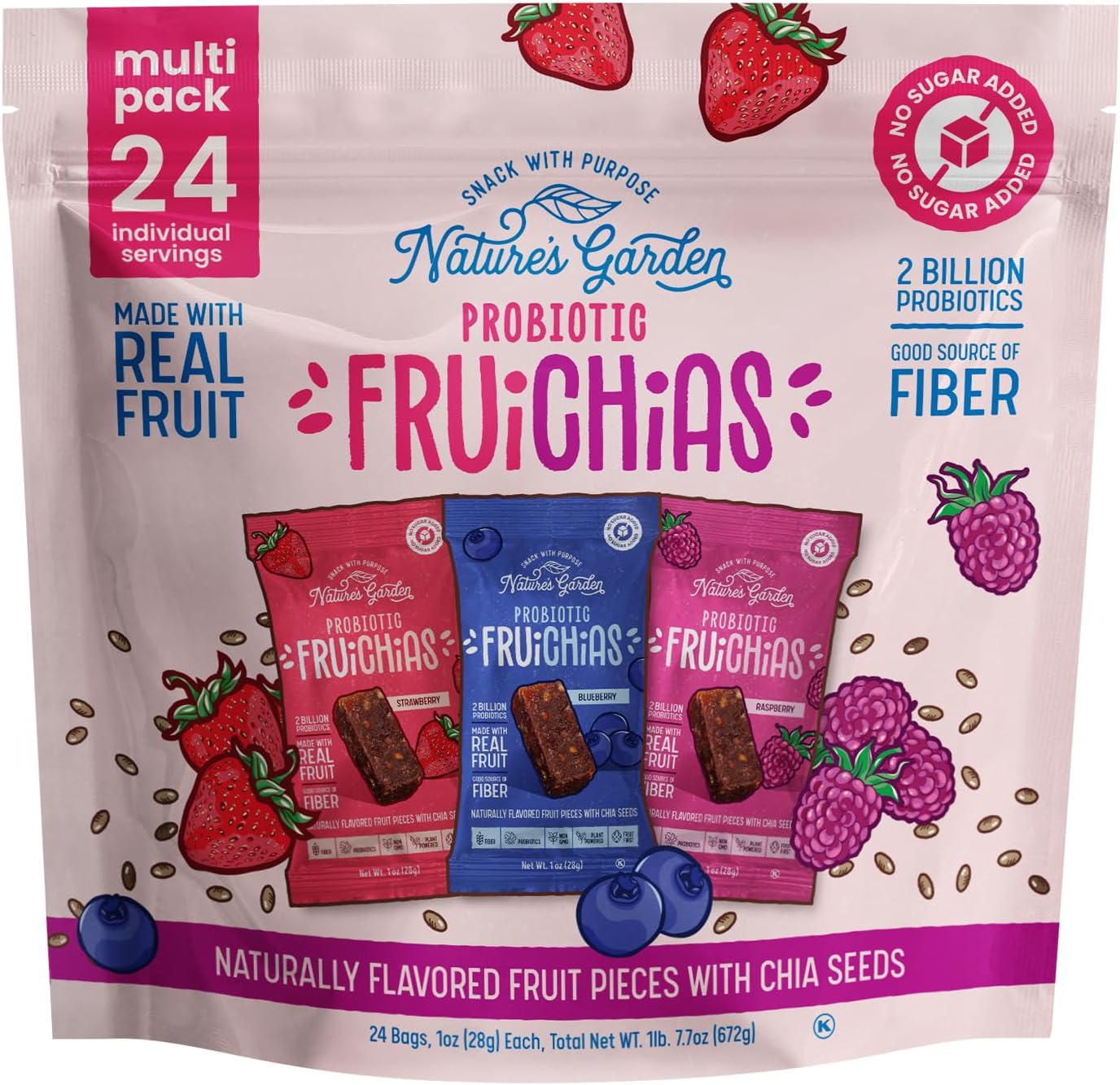 Amazon.com: Nature's Garden Probiotic Fruichias Variety Pack - 24 Pack ...