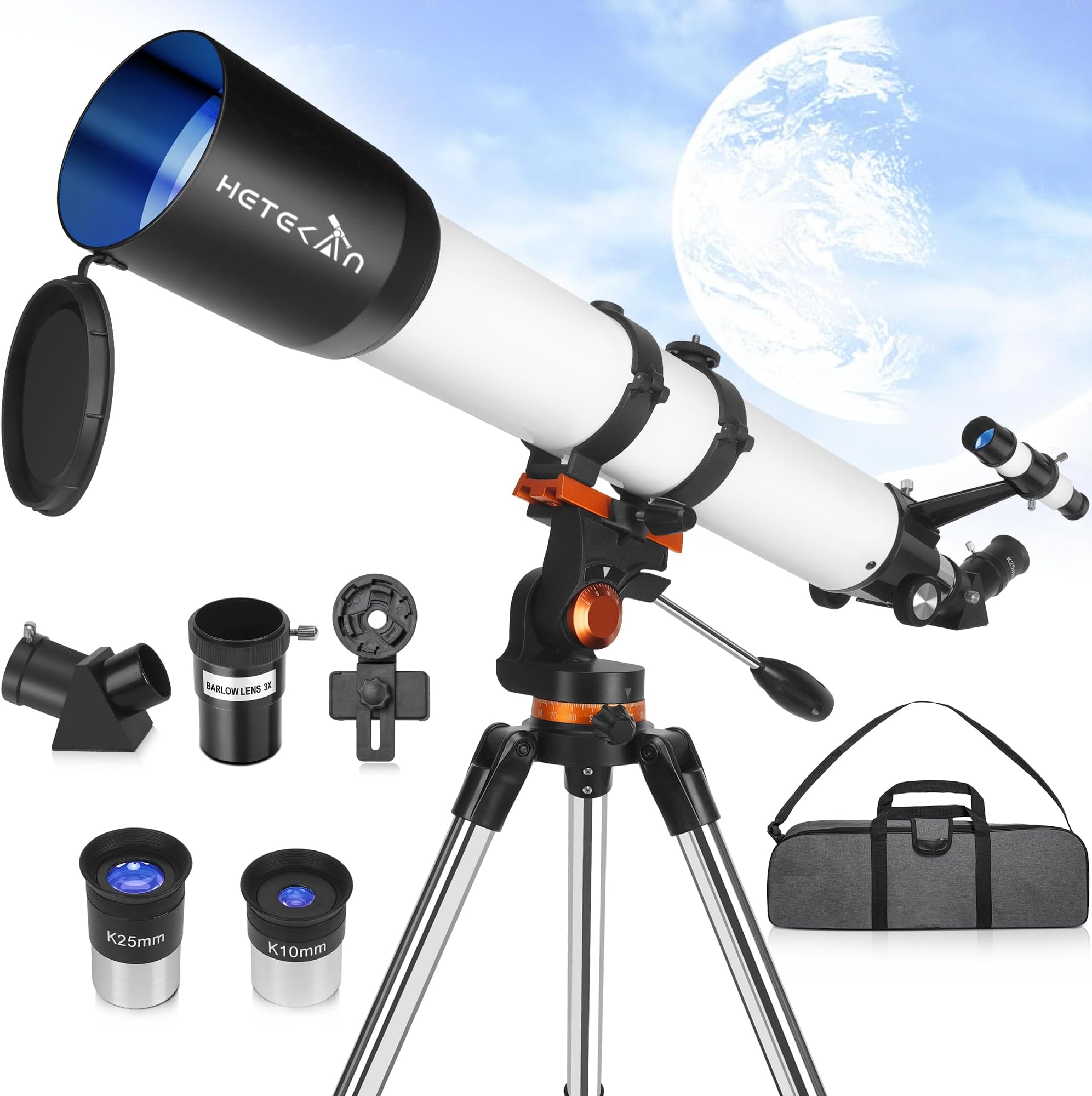 Amazon.com : HETEKAN Telescopes for Adults Astronomy, Telescope 90mm ...