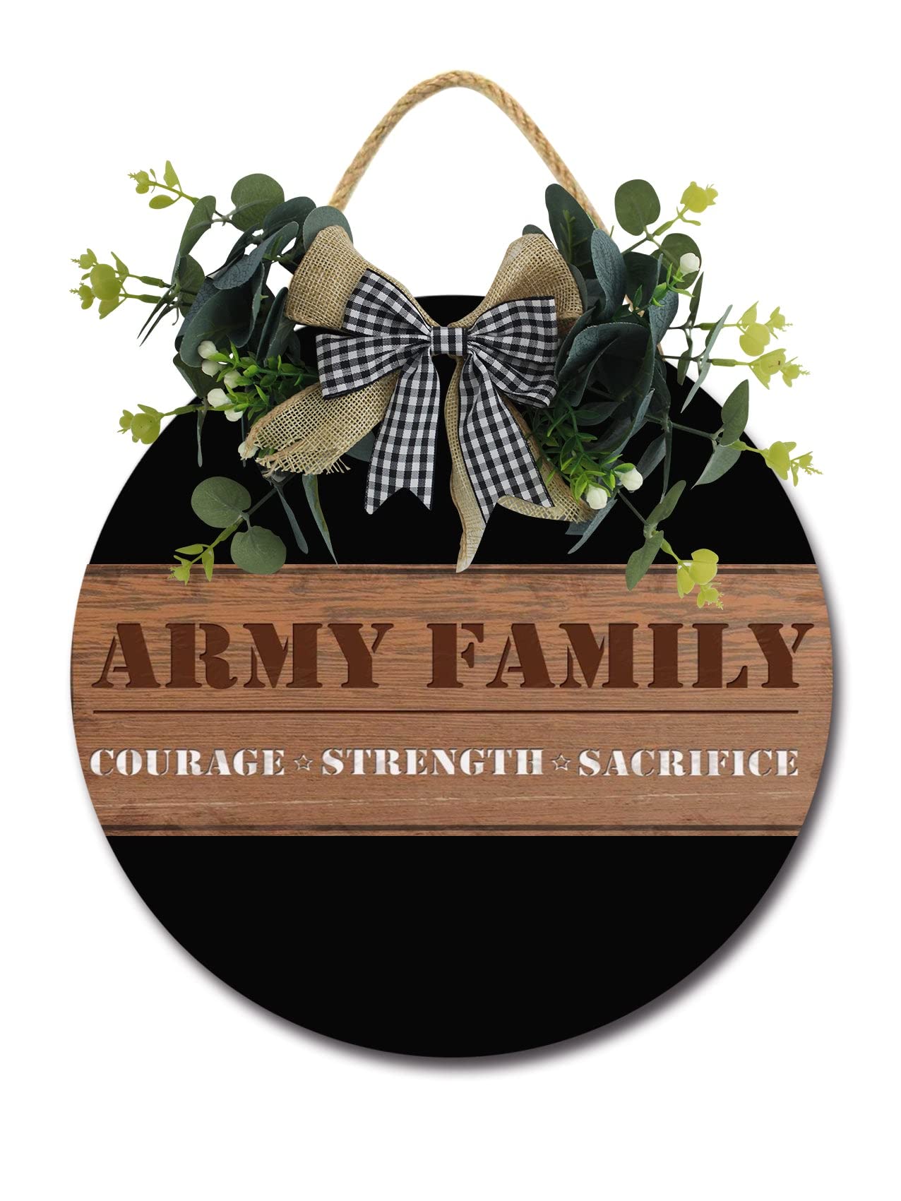 Amazon.com : Army Family Sign for Front Door,Horizontal Round Door ...