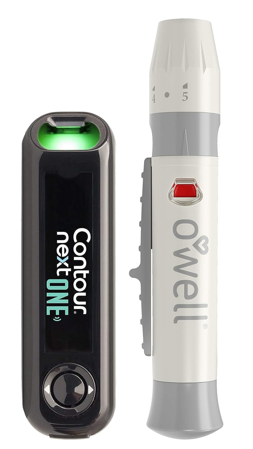 Amazon.com: OWell Contour NEXT Blood Glucose ONE Meter + O'WELL Lancing ...