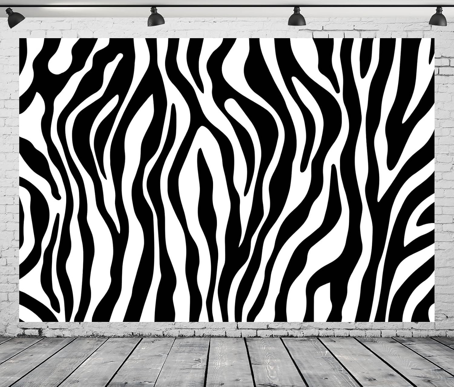 Amazon.com : CORFOTO Zebra Skin Pattern Backdrop Fabric 8x6ft White ...