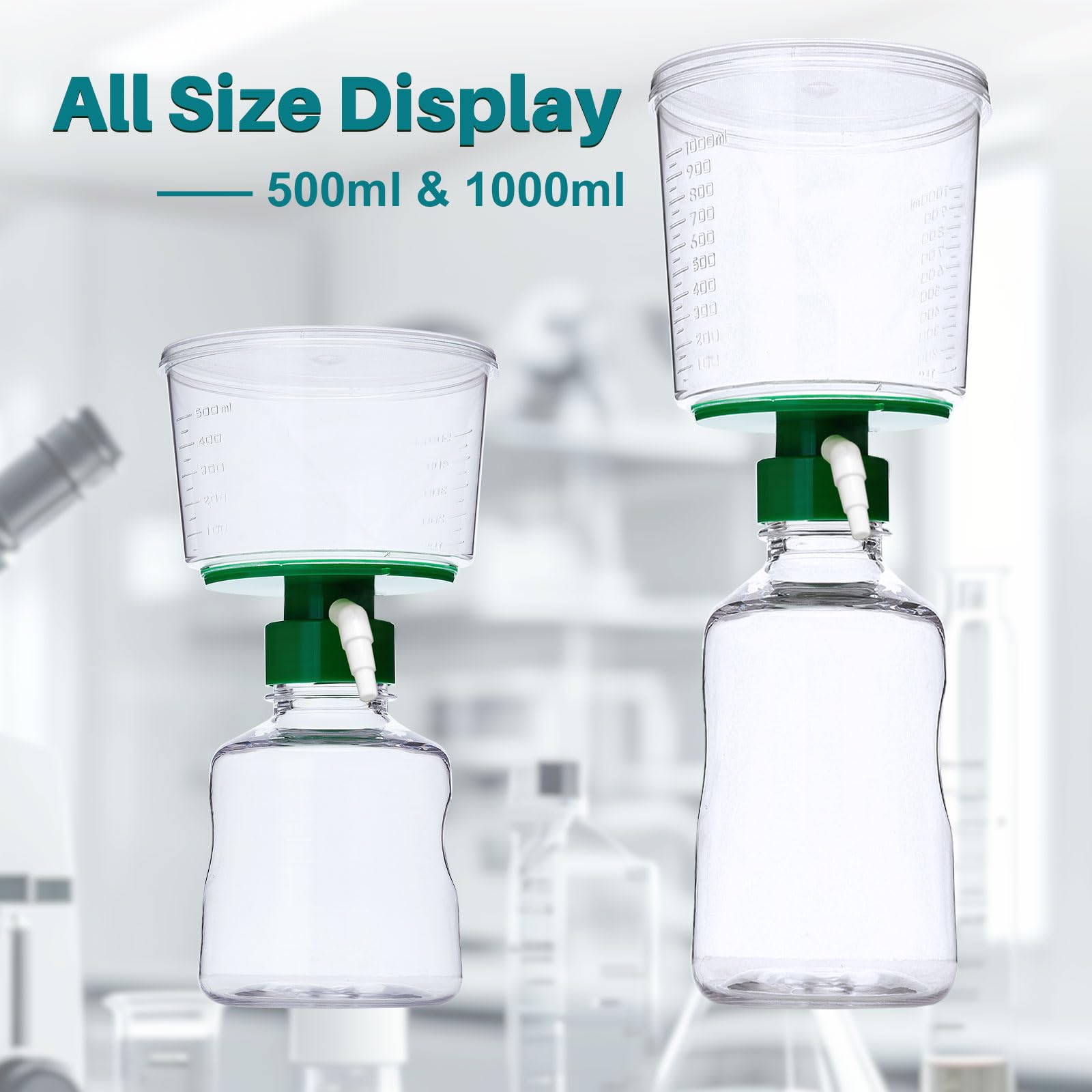 Disposable Vacuum Filter Cups 500ml Vacuum Filtration System - 12 Pack ...