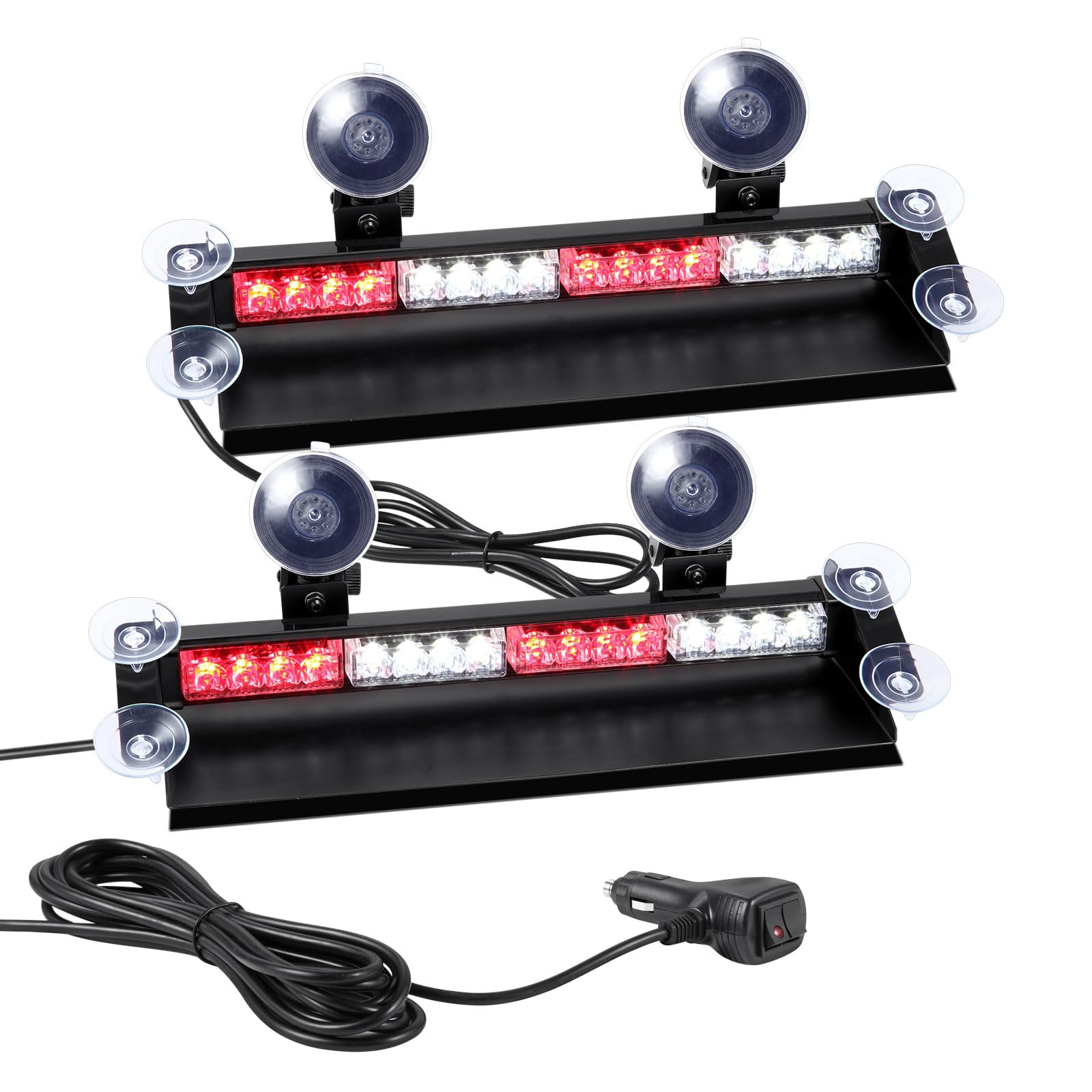 Snapklik.com : WOWTOU 2 In 1 LED Red White Emergency Strobe Light Bar ...