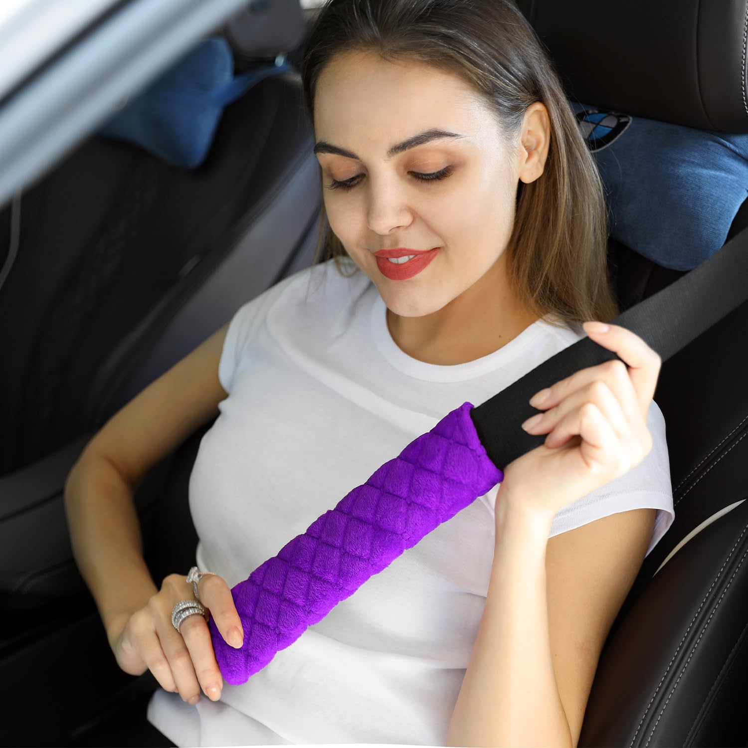 Amazon.com: MIRKOO Car Seat Belt Cover Pad, 2-Pack Soft Car Safety Seat ...