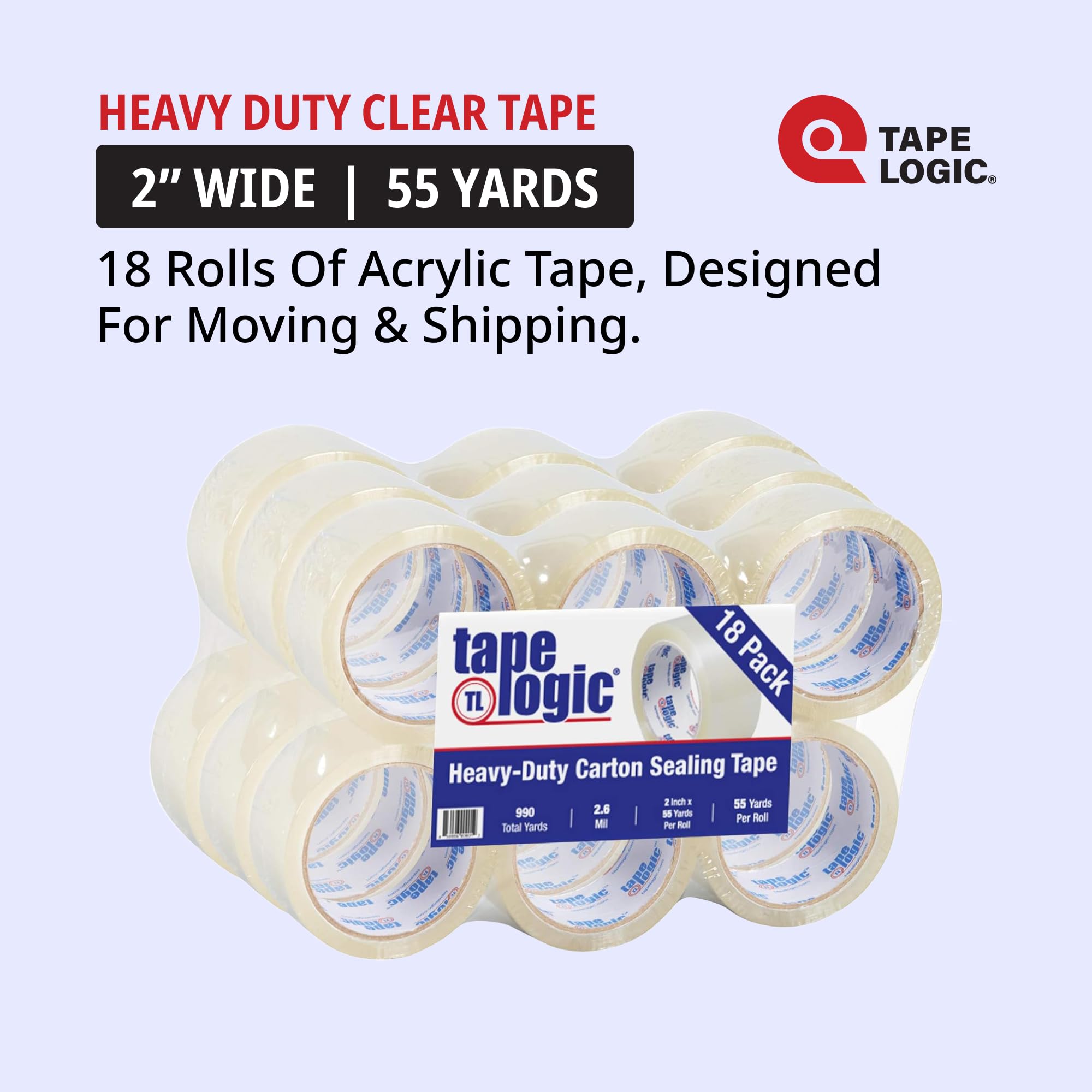 Snapklik.com : Tape Logic 2" X 55 Yds Acrylic Packing Tape 2.6 Mil, Clear