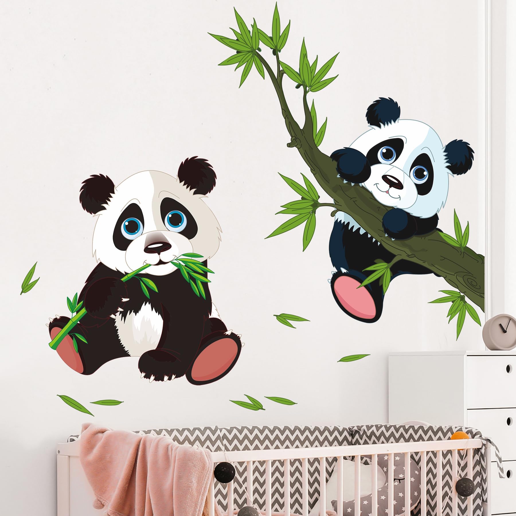 Amazon.com: Custom Name Panda Bamboo Wall Decals | Panda Decorations ...