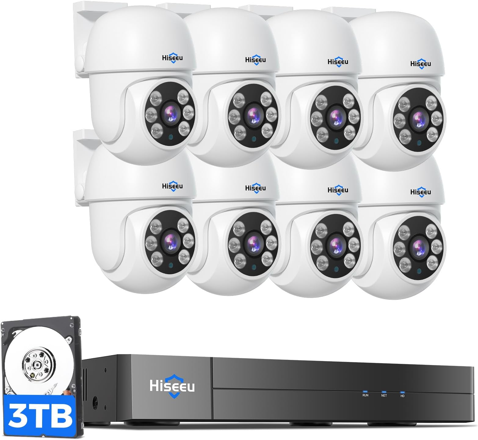 Amazon.com : Hiseeu 3K PTZ Wired Security Camera System with Audio 8ch ...