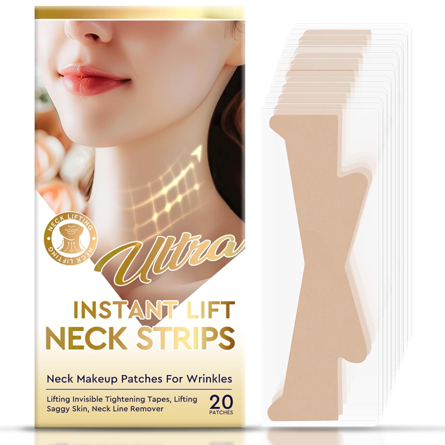 Amazon.com: Topkech Neck Wrinkle Patches, High Elastic Neck Tape ...