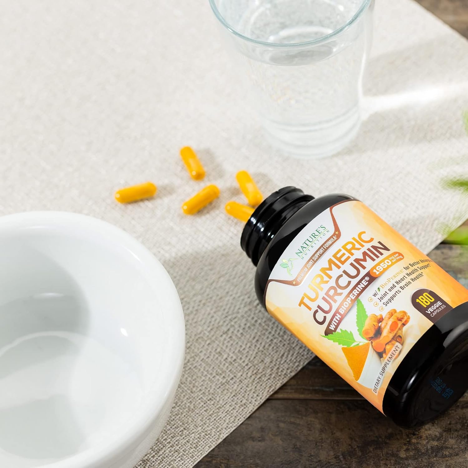 Natures Nutrition Cúrcuma Curcumina máxima potencia 95 curcuminoides ...