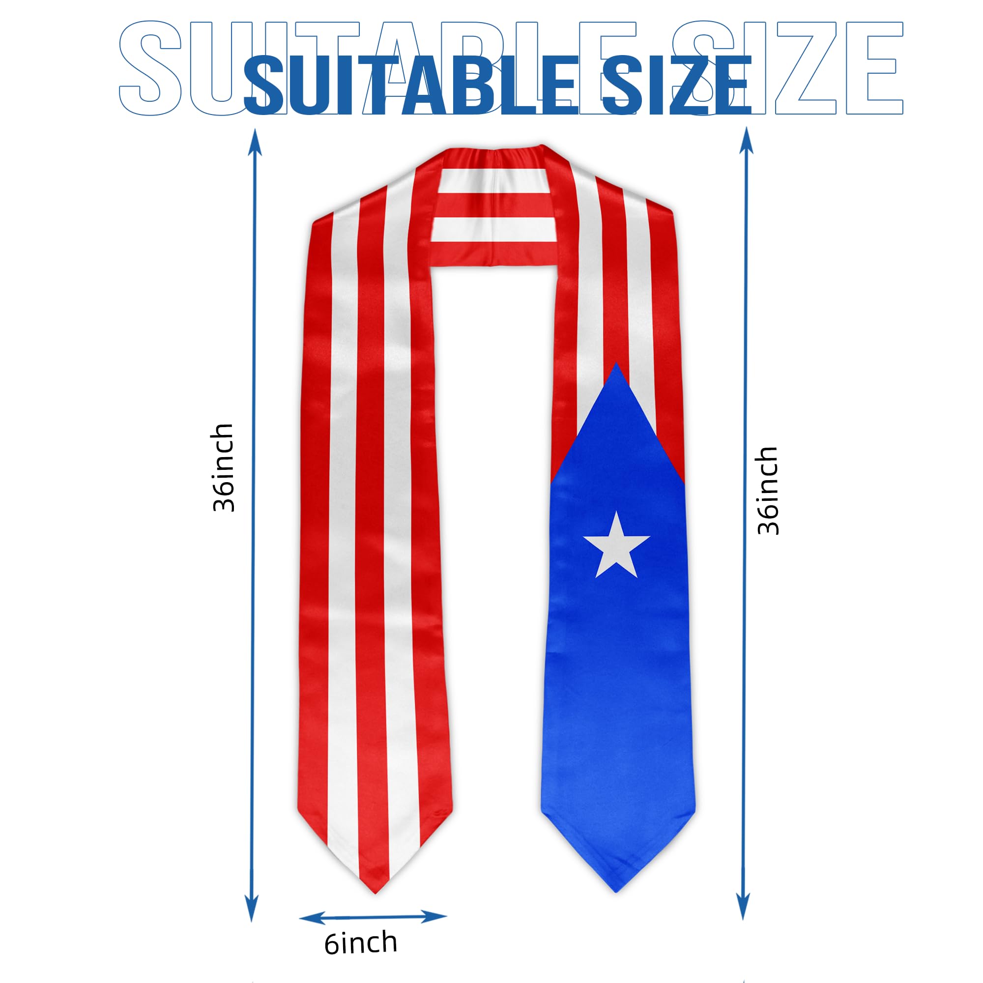 Snapklik.com : Puerto Rico Flag Graduation Stole Sash Unisex Adult ...