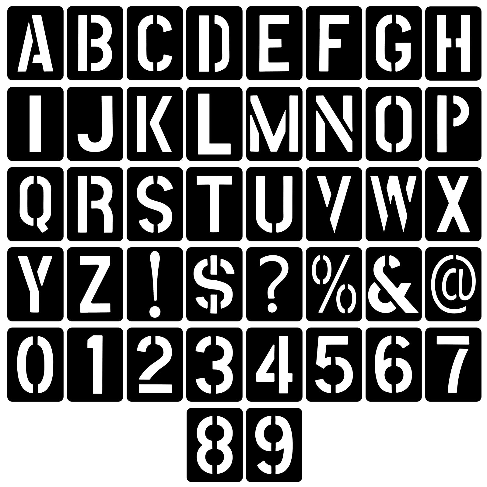 Letter Stencils 42 Pcs Alphabet Number Stencils 4 Inch (10cm) Reusable ...