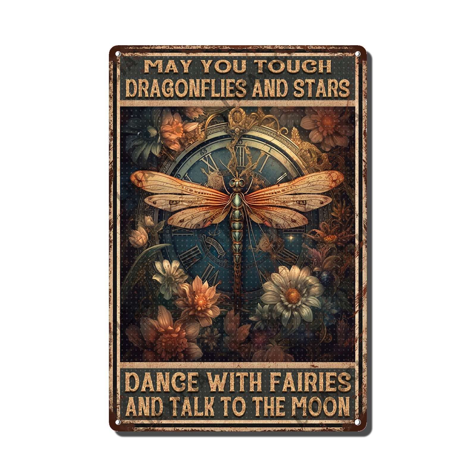 Amazon.com: Vintage Metal Tin Signs Retro May You Touch Dragonflies And ...